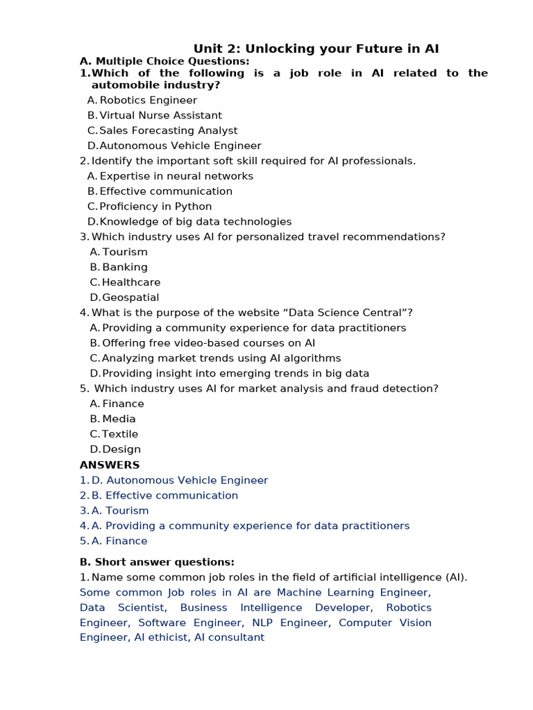 AI Careers in the Automobile Industry | PDF | Artificial Intelligence ...