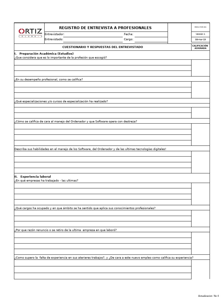 Rrhh156.00.co - Registro - de - Entrevista - A - Profesional | PDF | Salario | Software