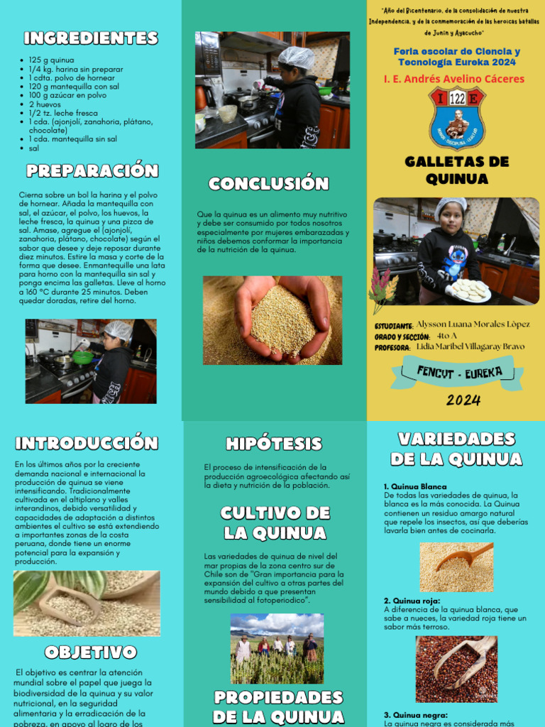 TRÍPTICO GALLETAS DE QUINUA | PDF | Quinua | Alimentos