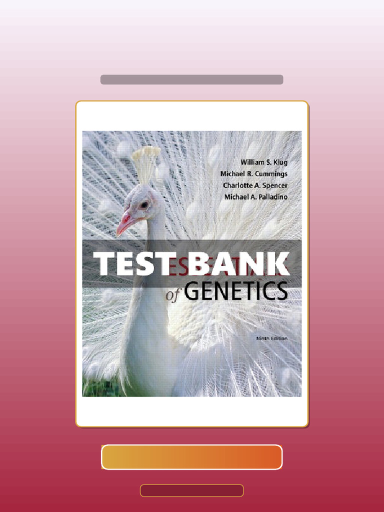 Essentials of Genetics 9th Edition Klug Ebook and TestBank Bundle ...