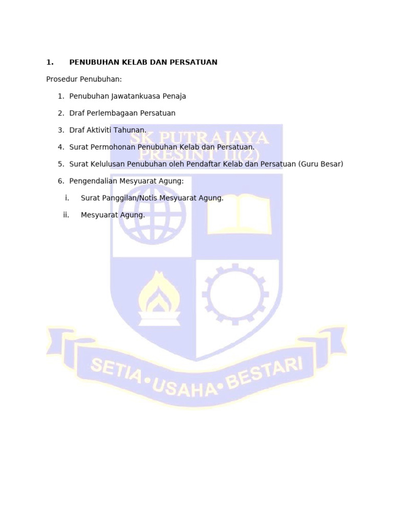 Format Perlembagaan Kelab Persatuan | PDF