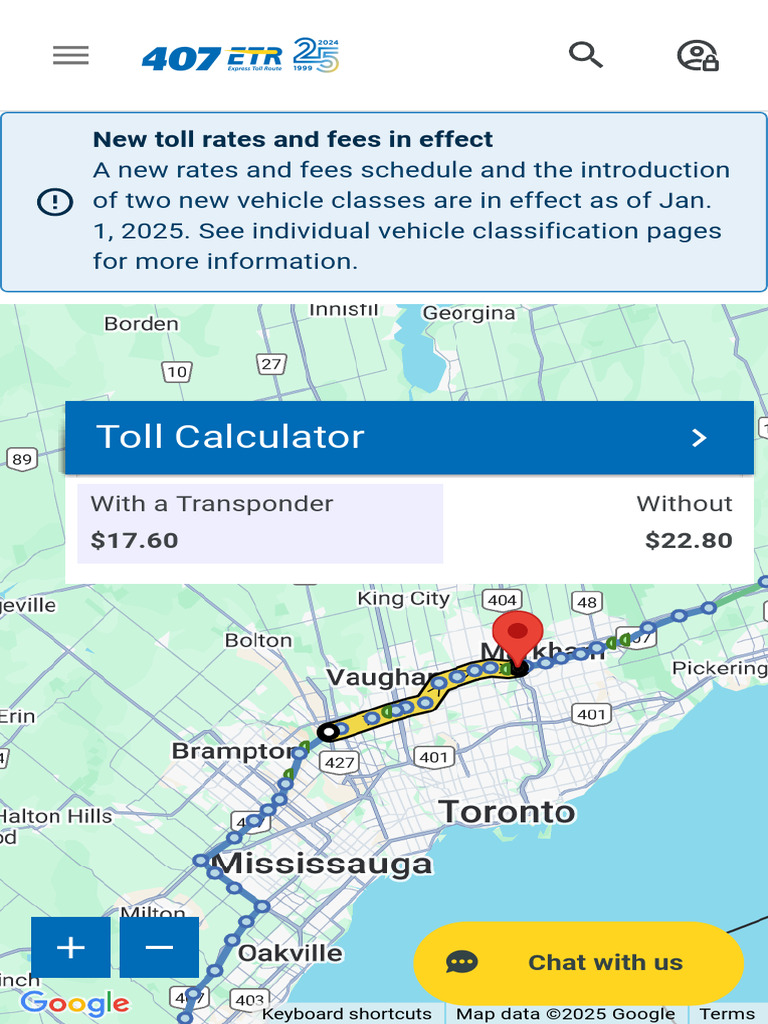 Rates & Fees Light Vehicles 407 ETR, Express Toll Route | PDF