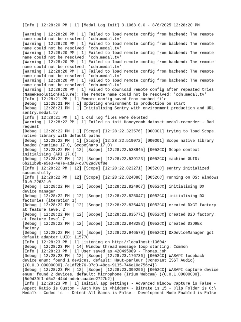 Medal Log 20250806 | PDF | File System | Scope (Computer Science)