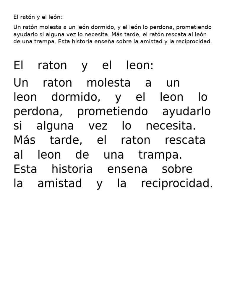 El Ratón y El León | PDF