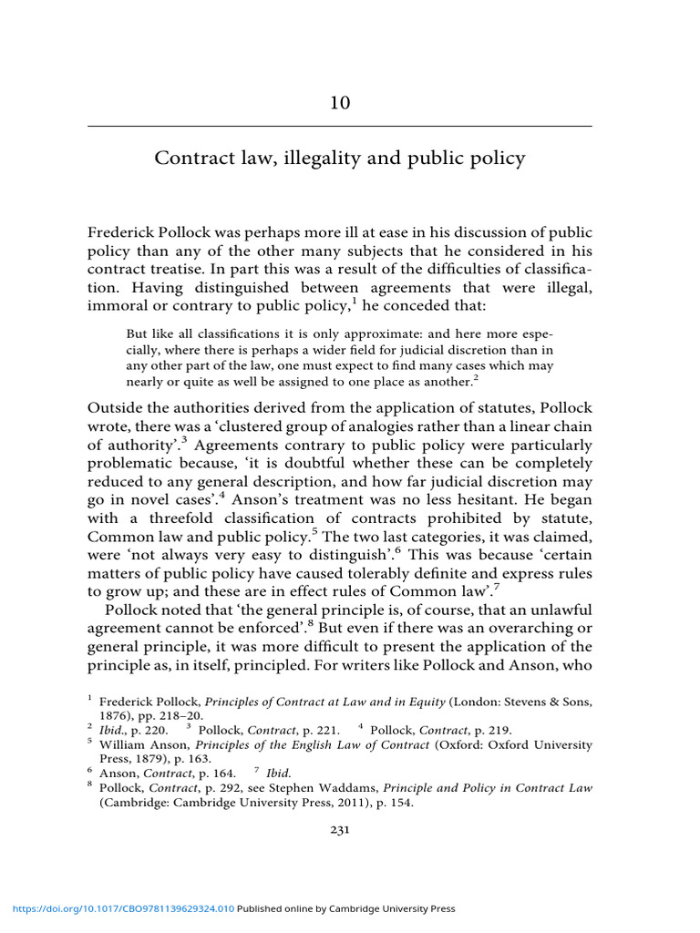 Contract Law Illegality and Public Policy | PDF | Gambling | Public ...