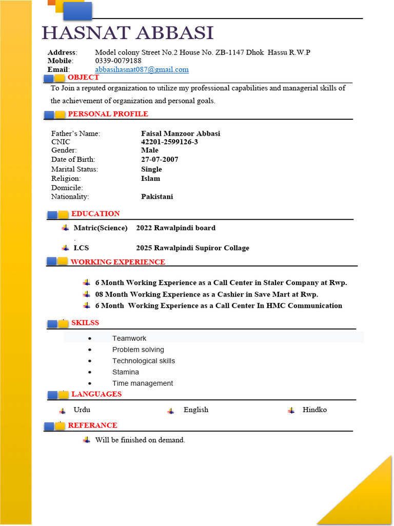 Hasnat Abbasi CV | PDF