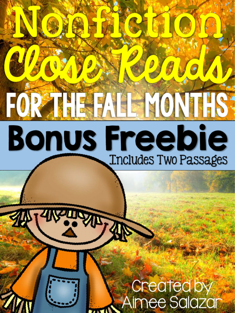 Fall Close Read Bonus Freebie | PDF