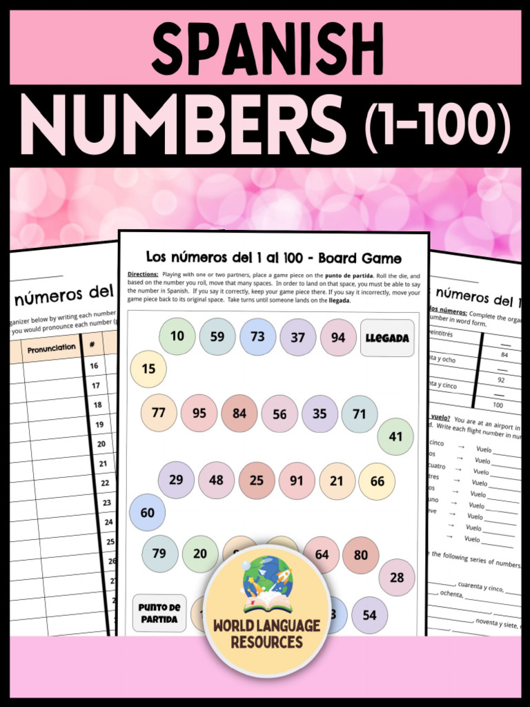 Spanish Numbers 1-100 Activities | PDF | Human Communication | Linguistics