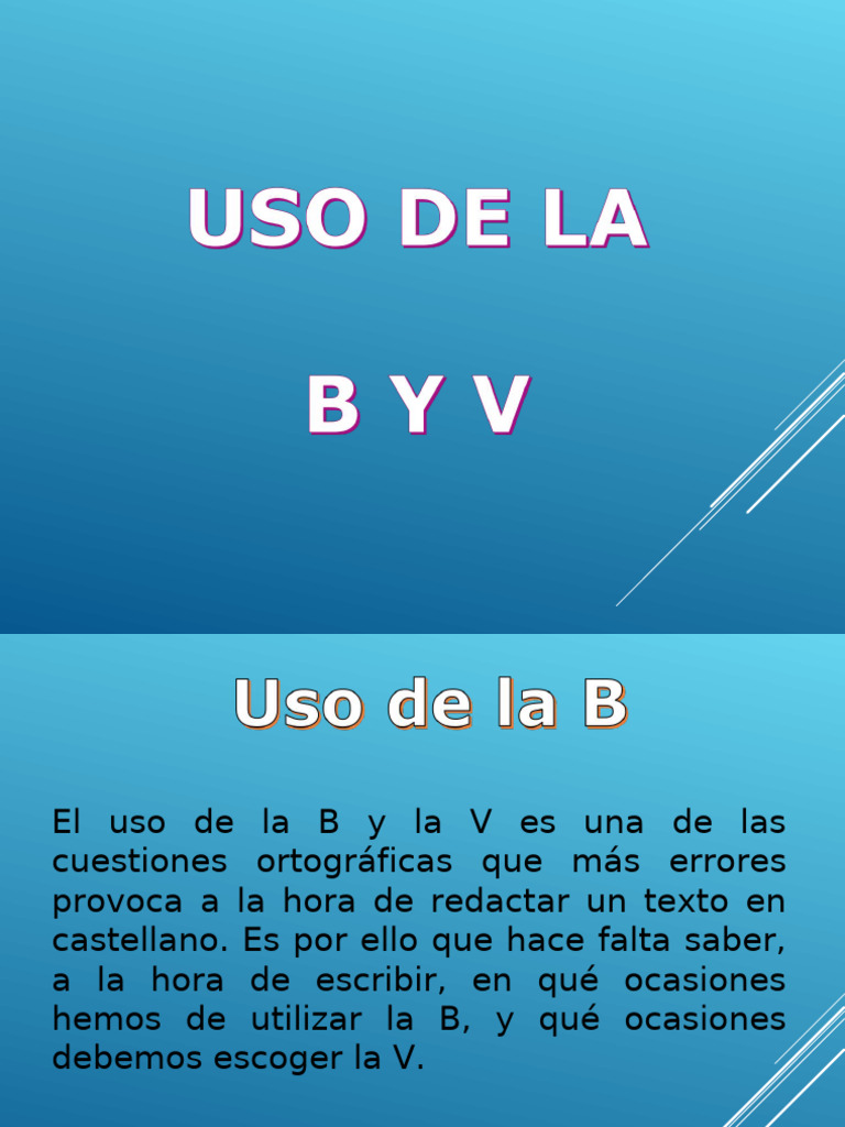Uso B y V (PPT 2) | PDF | Idiomas | Estudios de idiomas extranjeros