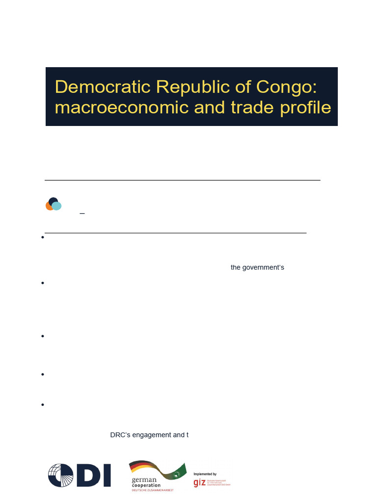 DRC Macroeconomic Profile & AfCFTA Insights | PDF | Non Tariff Barriers ...