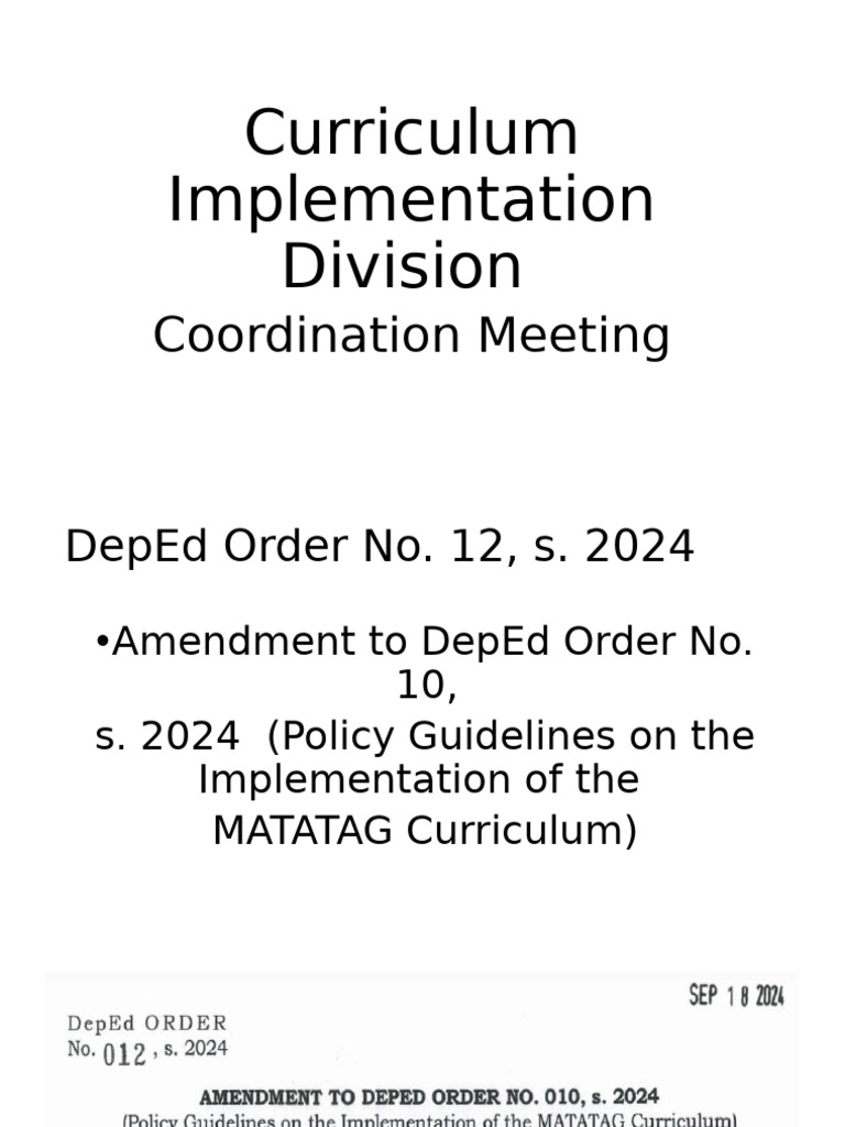 DepEd Order No. 12, s. 2024 Overview | PDF