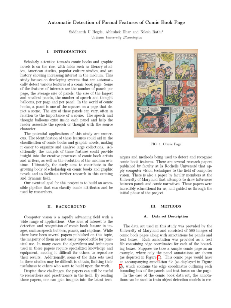 Automatic Detection of Formal Features of Comic Book Page | PDF ...