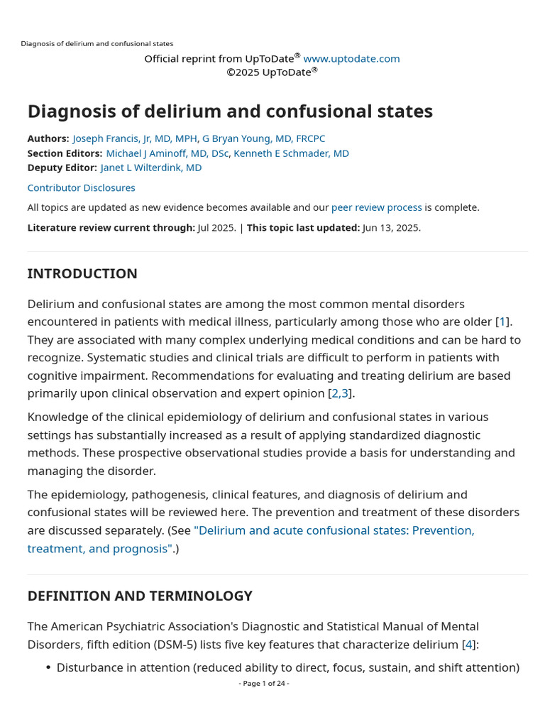 Diagnosis of Delirium and Confusional States | PDF | Meningitis | Dementia