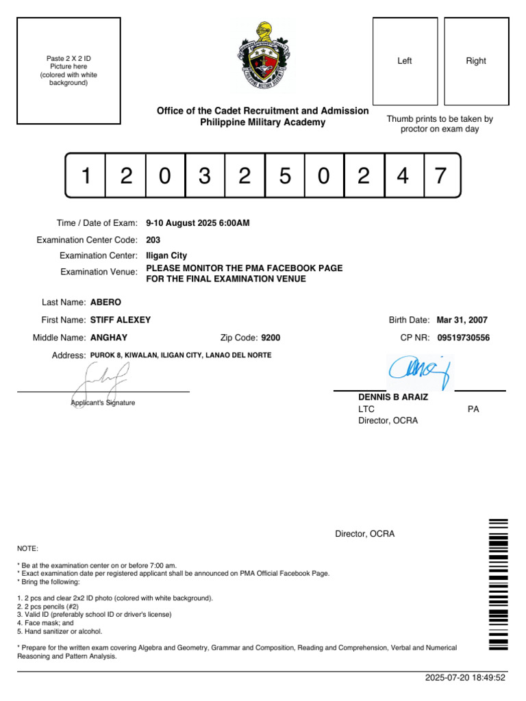 PMA Exam Instructions and Requirements | PDF