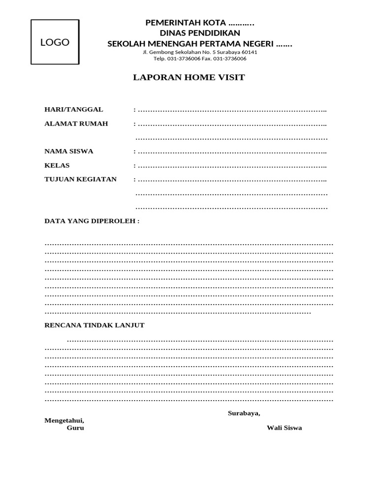 Laporan Home Visit BK | PDF