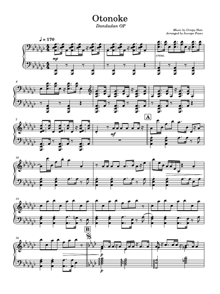 Otonoke - Dandadan OP Creepy Nuts | PDF