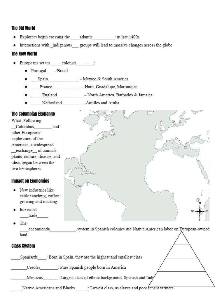 Printable Columbian Exchange Map | PDF | Atlantic Slave Trade ...