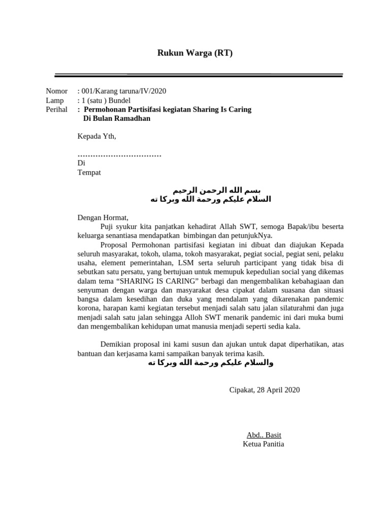 Surat Undangan RT | PDF