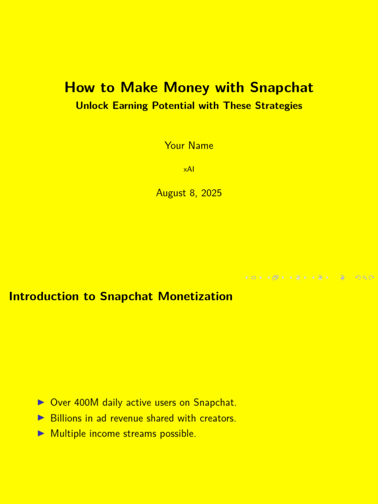 How To Make Money SnapChat 2025 | PDF