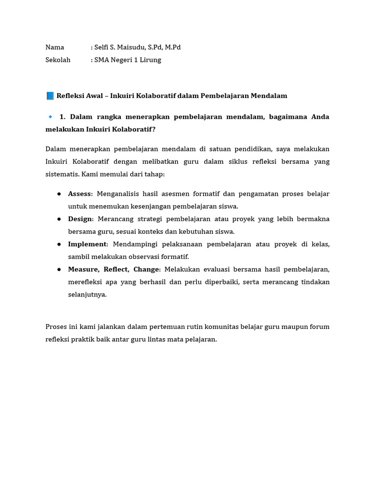 5.C.1 Kegiatan Pelatihan Luring IIa Penyusunan Rancangan Dan Implementasi Inkuiri Kolaboratif ...