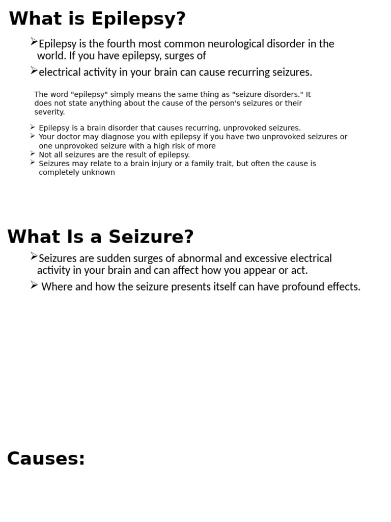 Understanding Epilepsy and Seizures | PDF