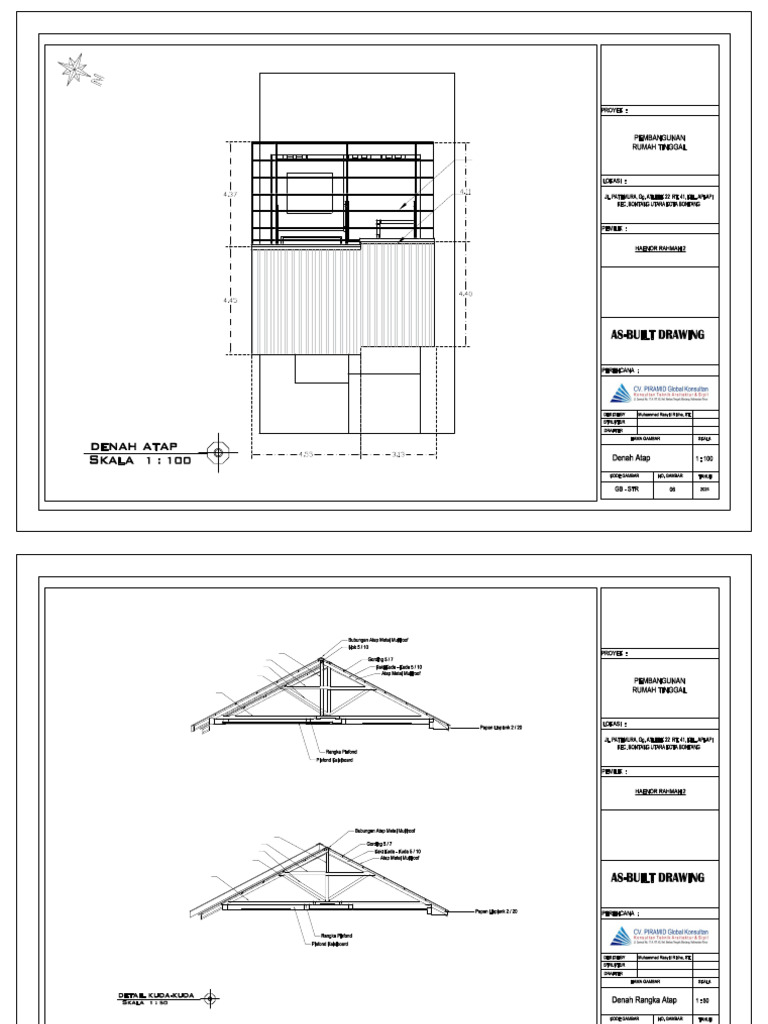 Gambar Denah dan Balok Atap Metal | PDF