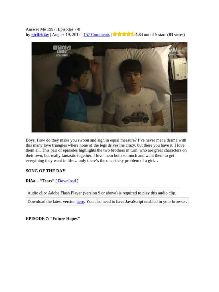 Answer Me 1997 Episodes 7-8 | PDF