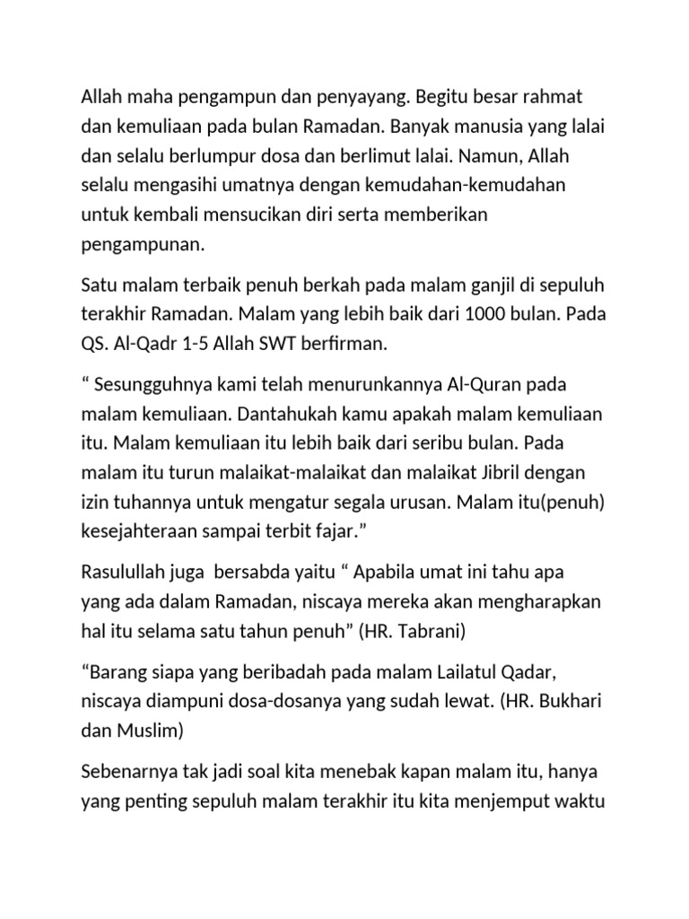 Memanfaatkan Lailatul Qadar untuk Pengampunan | PDF
