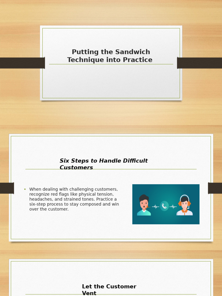 Mastering the Sandwich Technique for Customer Care | PDF