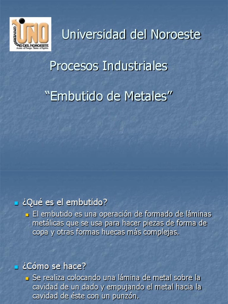 Proceso de Embutido de Metales | PDF | Fricción | Rieles