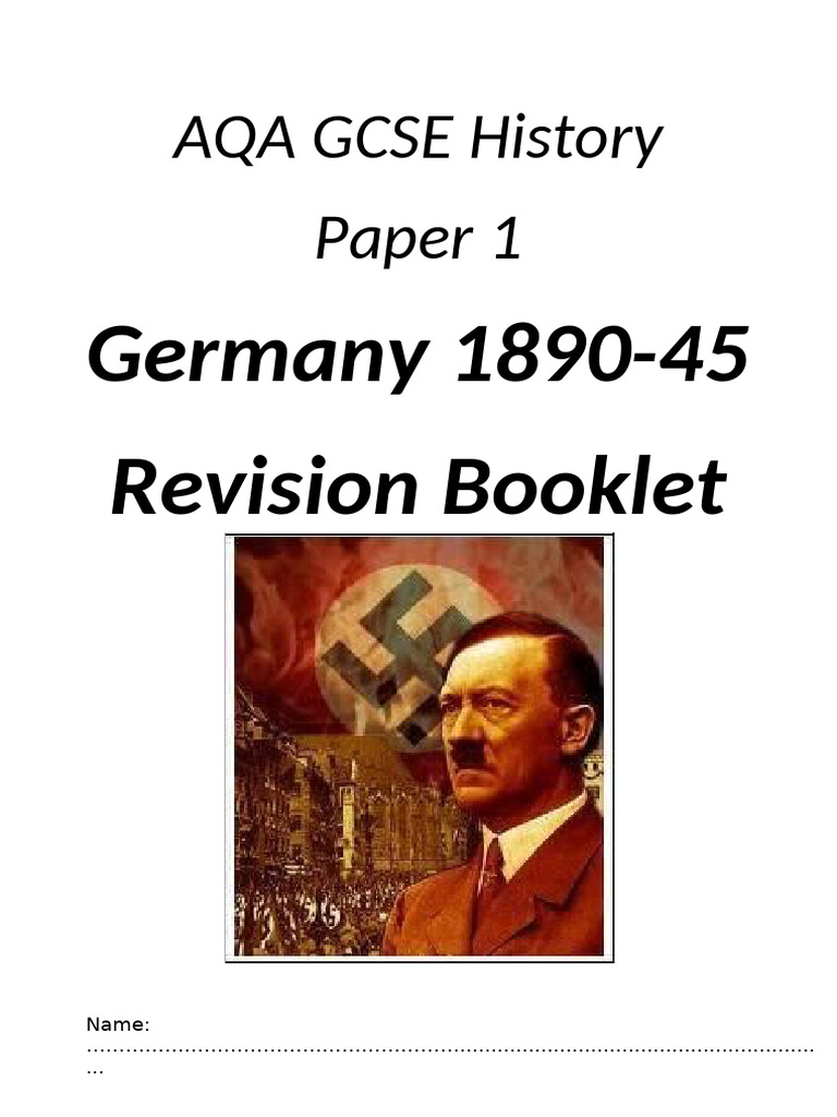 Summary Germany-1890-1945 Notes | PDF | Nazi Germany | Nazi Party
