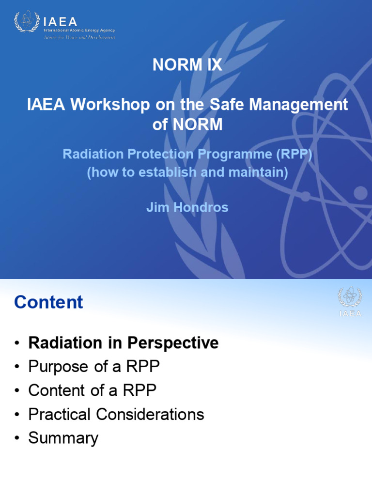 S1 Hondros Radiation Protection Program IAEA | PDF | Occupational ...