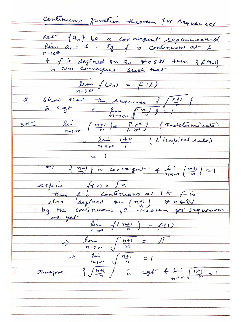 Continuous FN Theorem For Sequence | PDF