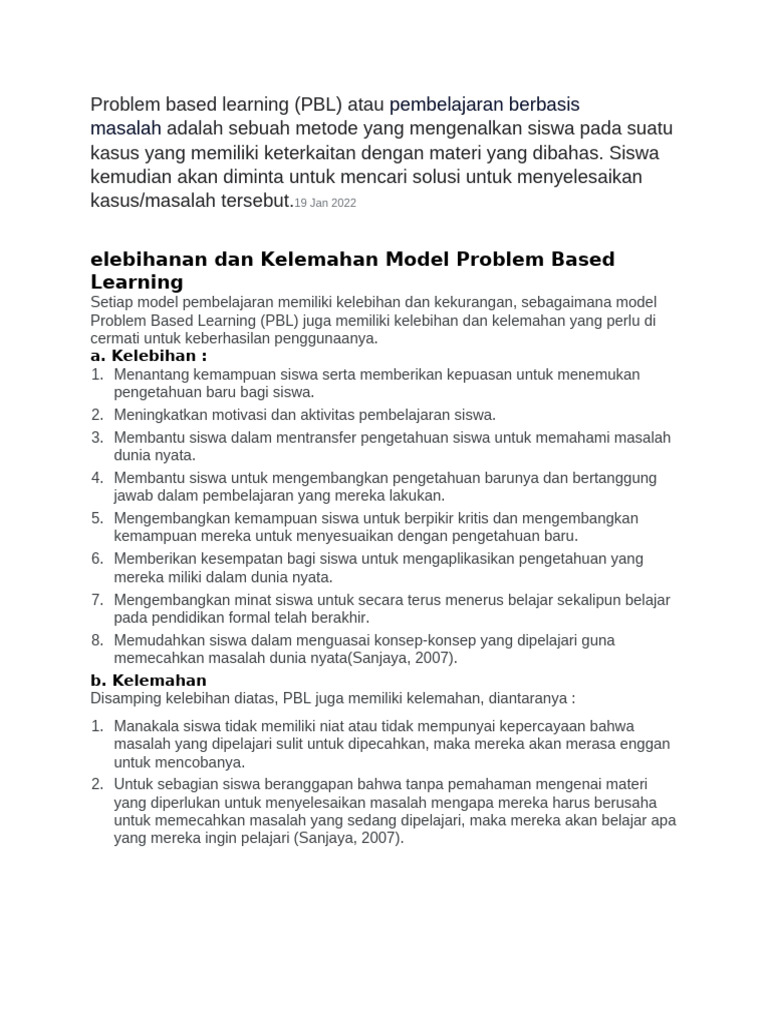 Problem Based Learning | PDF