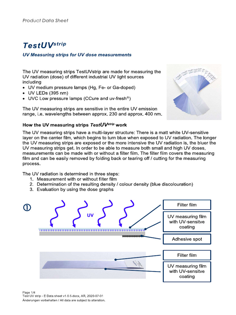 UV Strips Data Sheet | PDF