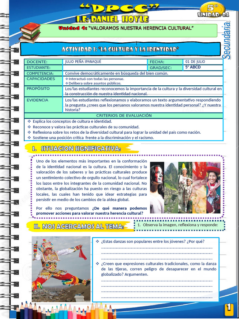 Identidad Nacional y Cultura Peruana | PDF | Sociedad | Humano