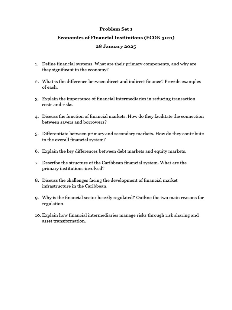 Tutorials - Problem Set I - ECON 3011 | PDF
