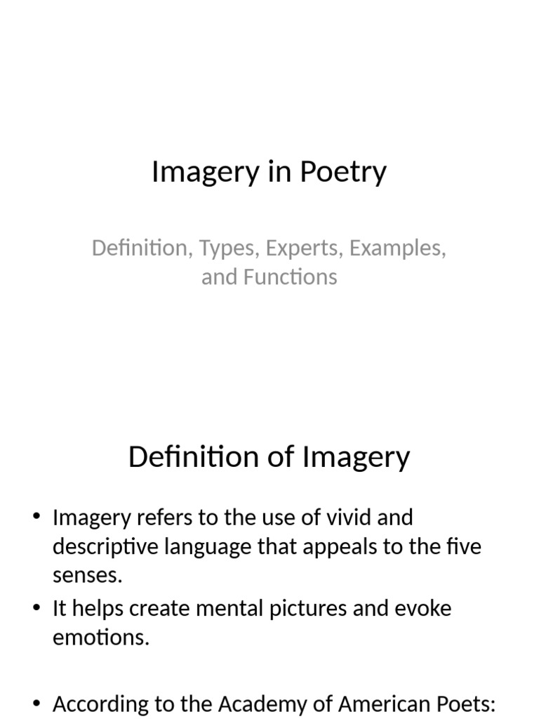 Understanding Imagery in Poetry | PDF