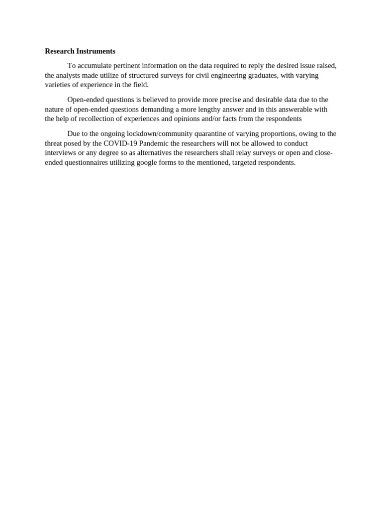 Research Instruments | PDF