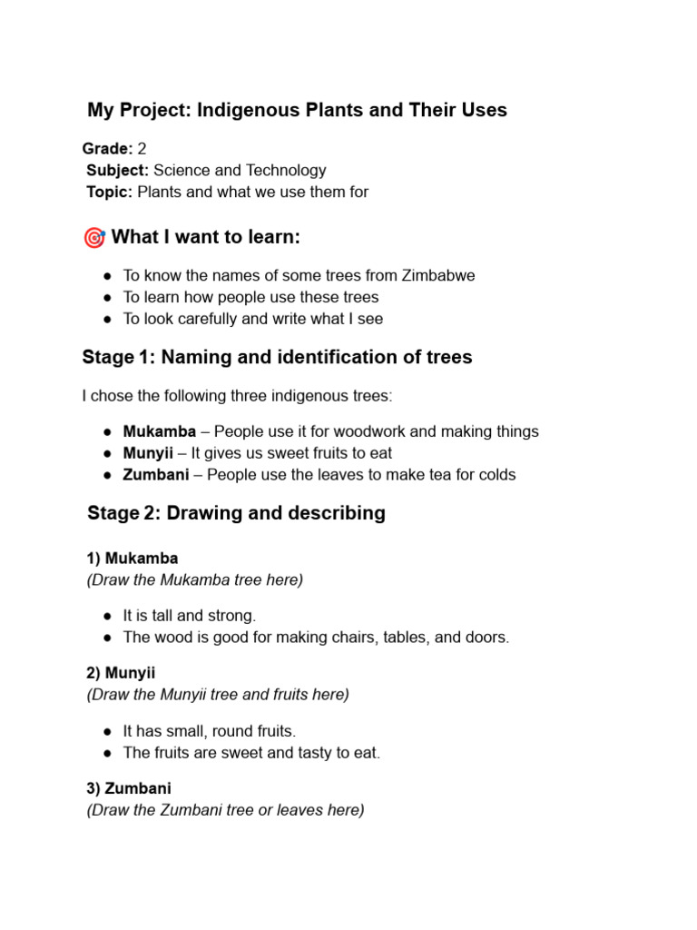 My Project - Indigenous Plants and Their Uses | PDF