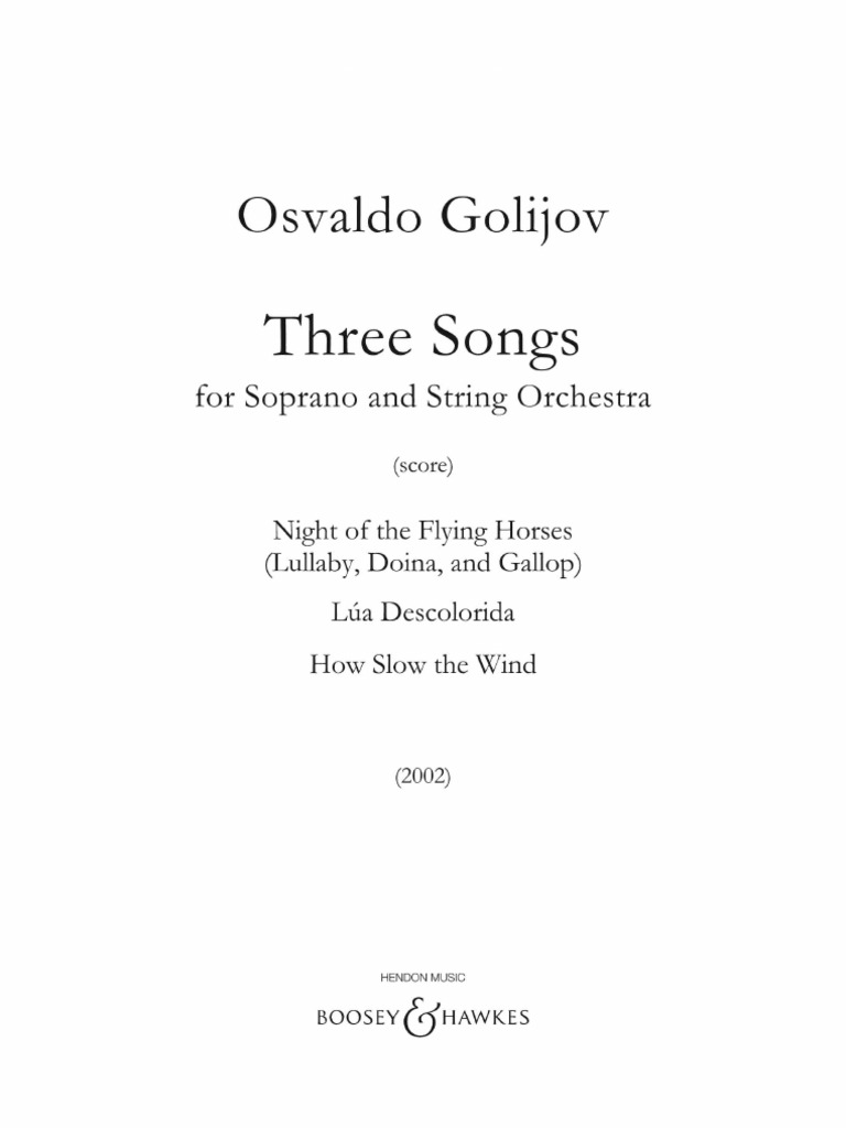 3 Songs Golijov - Orchestre | PDF