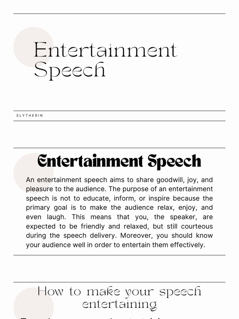 Entertainment and Informative Speech | PDF | September 11 Attacks ...
