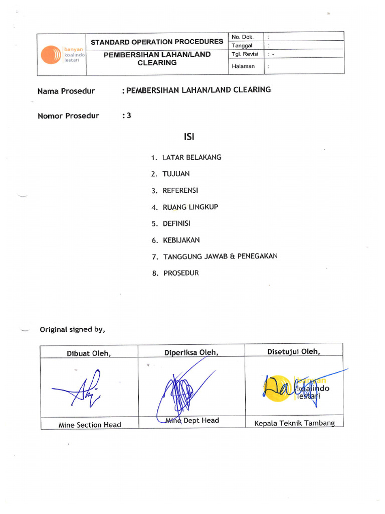 SOP-OPR-Land Clearing | PDF