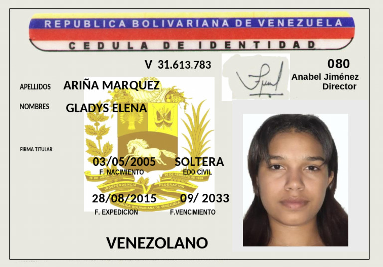Cedula-Venezolana Editable 1 | PDF