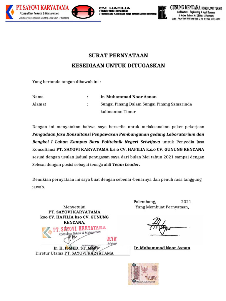 CV Team Leader Noor Asnan | PDF