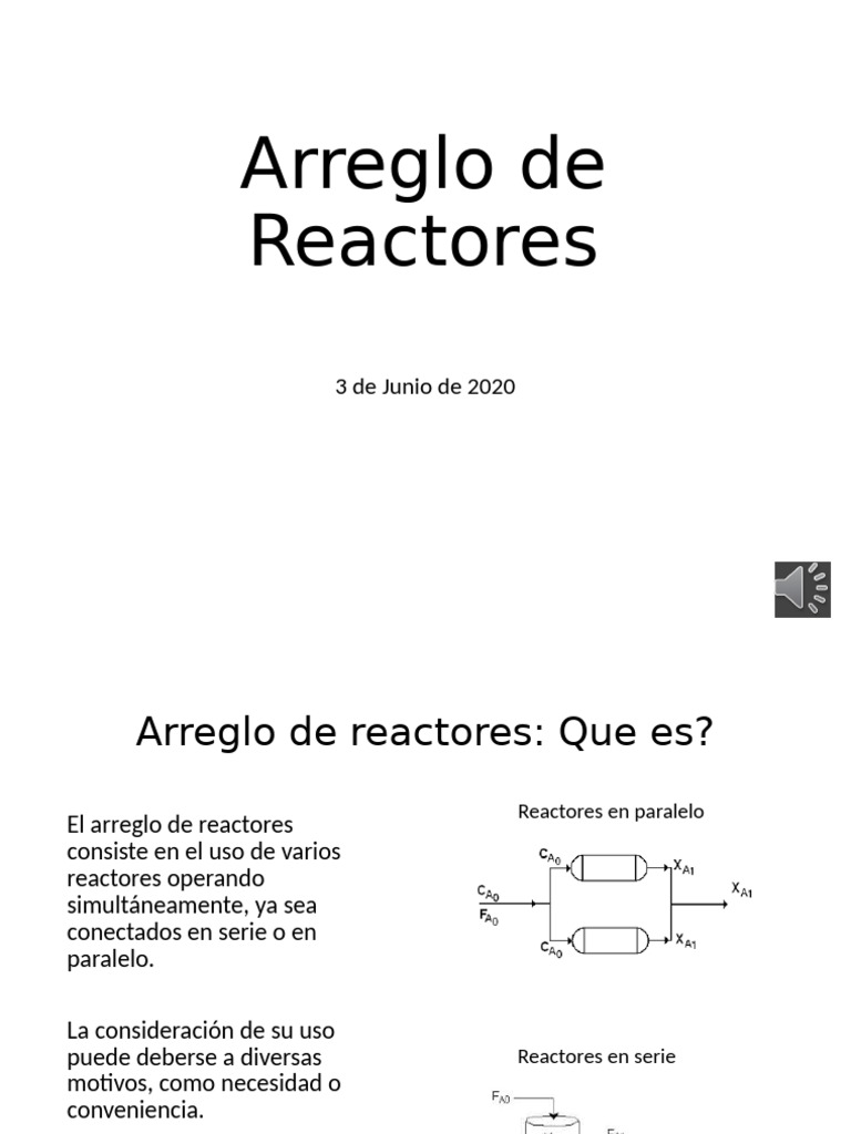 Arreglo de Reactores | PDF