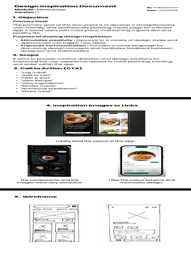 Updated Design Inspiration Document - Kaleeswaran | PDF