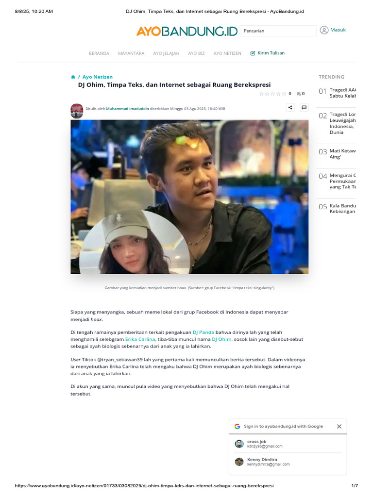DJ Ohim dan Fenomena Timpa Teks | PDF