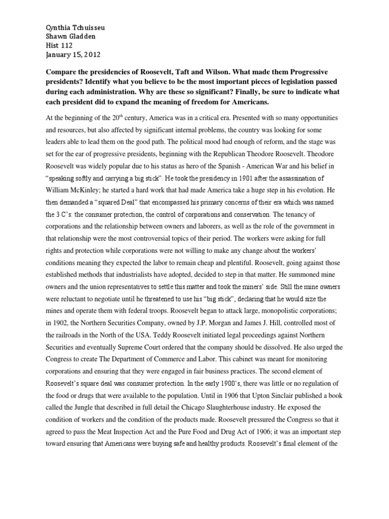 Compare The Presidencies of Roosevelt | PDF | Theodore Roosevelt ...