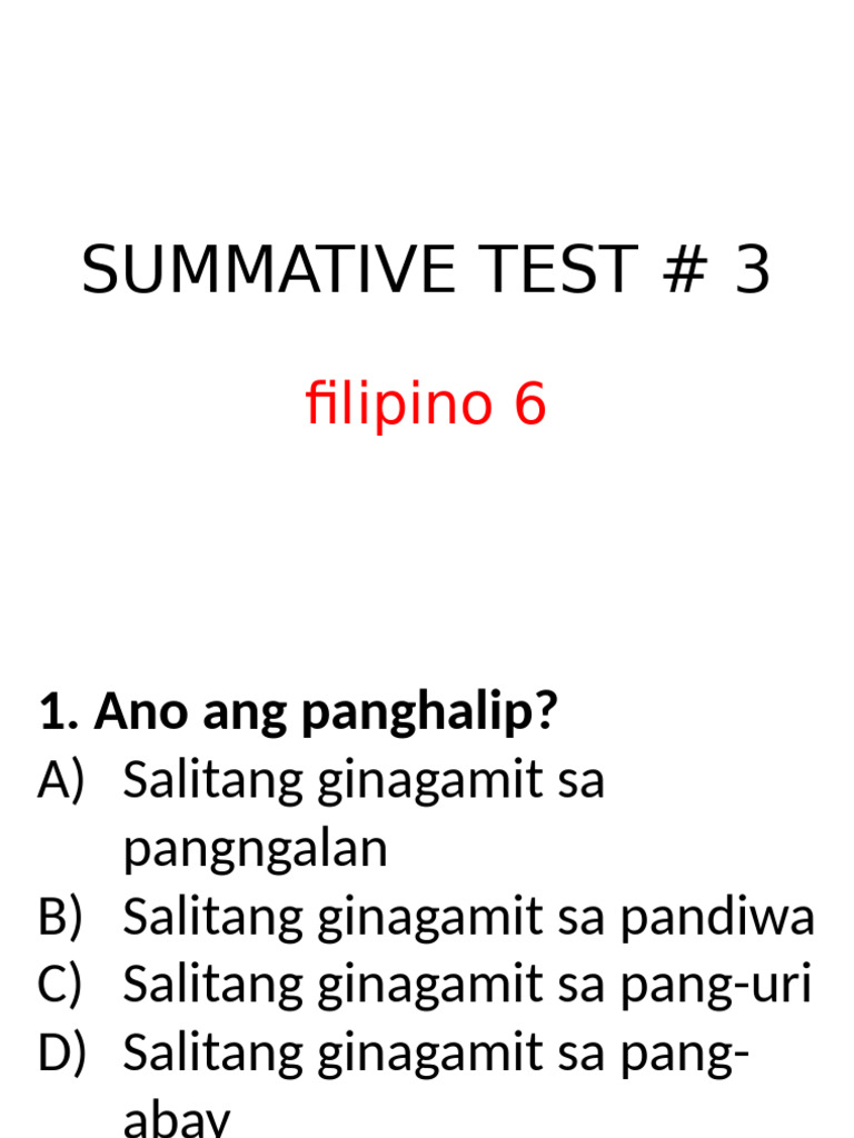 SUMMATIVE TEST_filipino w5 | PDF